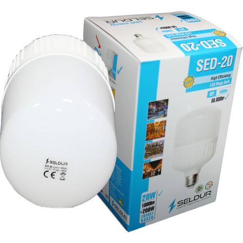 Seldur 20W Büyük Boy Torch Beyaz LED Ampul E27 Duy - 119.00 TL
